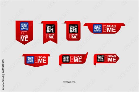 Qr Code Scan For Smartphone Scan Me Icon Qr Code Frame Vector Set Template Scan Me Qr Code