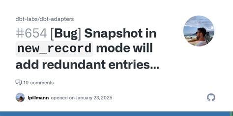 Bug Snapshot In `newrecord` Mode Will Add Redundant Entries For Deleted Records Already