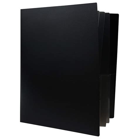 Jam Paper Heavy Duty Plastic 10 Pocket Folder 2ct Color Black