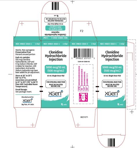 Clonidine Injection Package Insert Prescribing Info Moa