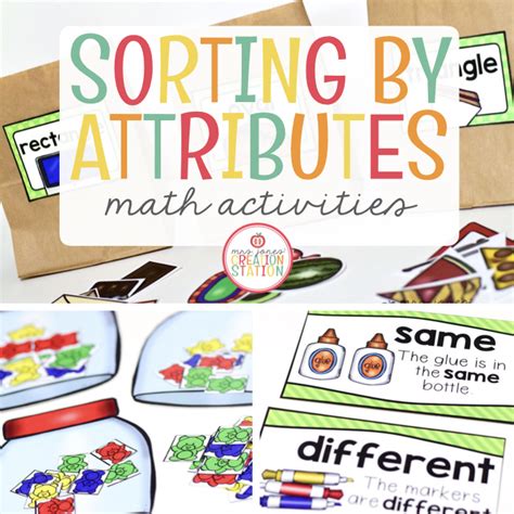 Sorting By Attributes Math Activity Pack Mrs Jones Creation Station