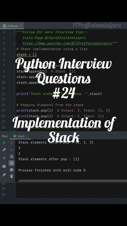 Python Iq24 Implementation Of Stack Ytshorts Python Trending
