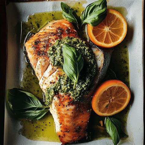 Orange Marinated Red Snapper With Basil Pesto Snack In Style