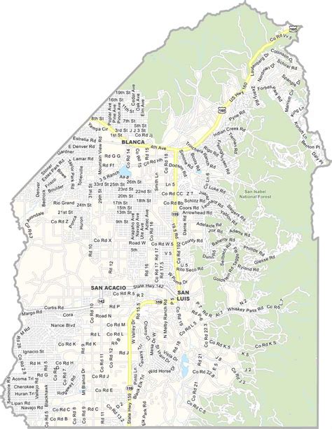 Conejos County Map Colorado Us County Maps