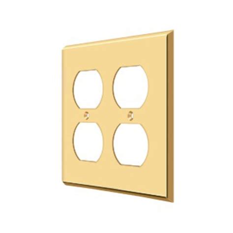 Solid Brass Switchplates Collection Solid Brass Double Duplex Outlet Switchplate In Pvd Brass