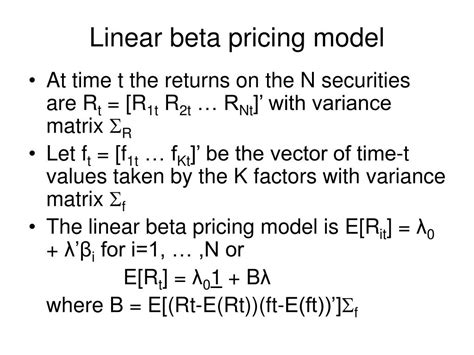 Ppt Linear Beta Pricing Models Cross Sectional Regression Tests Powerpoint Presentation Id