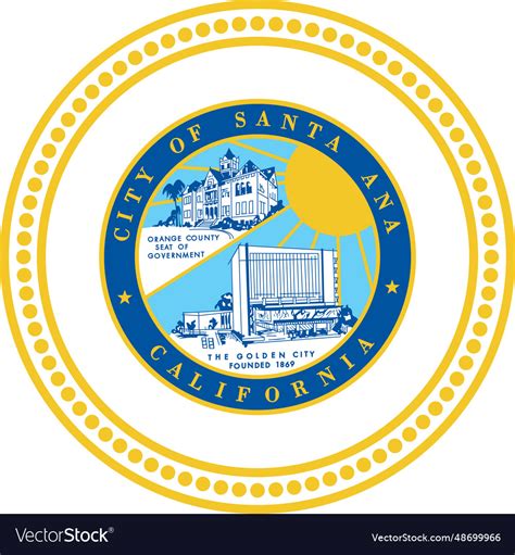 Seal Of Santa Ana California Royalty Free Vector Image
