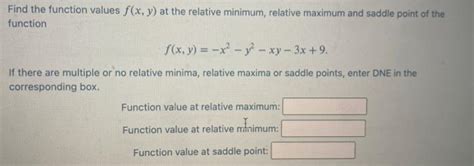 solved find the function values f x y at the relative