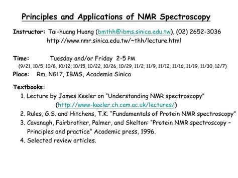 PPT Principles And Applications Of NMR Spectroscopy PowerPoint Presentation ID