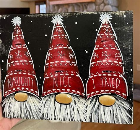 Pin By Jada D Hughes On Gnomes Christmas Canvas Art Handmade