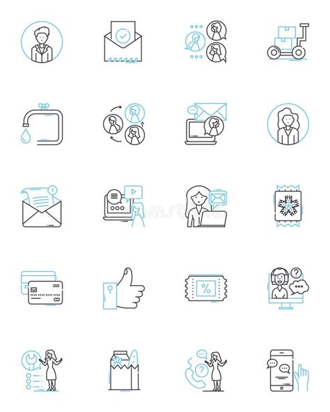 Virtual Assistants Linear Icons Set Automation Productivity Efficiency Communication
