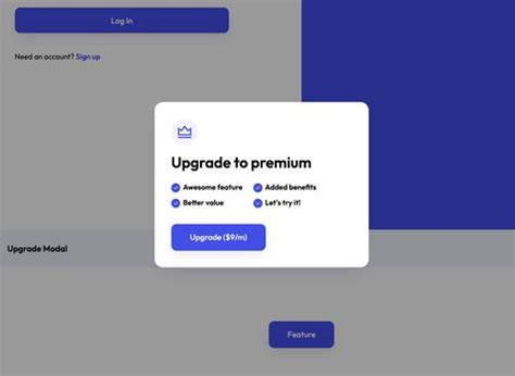 Popup Upgrade Plan Modal Free Webflow Component