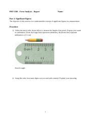 1 Error Analysis HOL Report Docx PHY 1100 Error Analysis Report Name Part 1