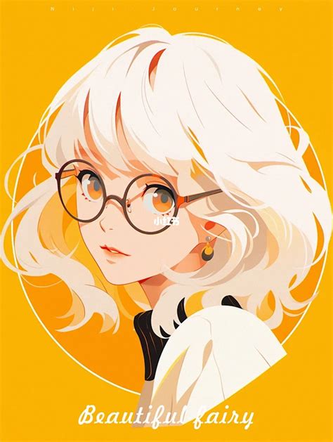 Ai插画丨极简女生头像丨黄色系 ② 花瓣网