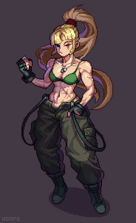 Legafe1 Dragunov Metal Slug Metal Slug Metal Slug Attack Highres 1girl Abs Biceps