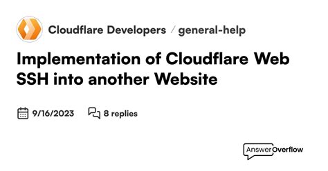 Implementation Of Cloudflare Web Ssh Into Another Website Cloudflare Developers