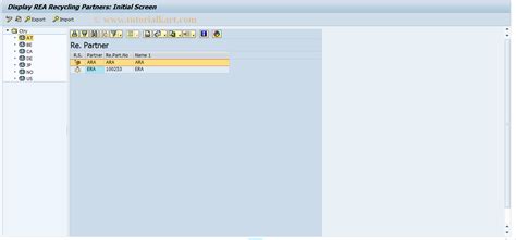 J LE SAP Tcode REA Display Recycling Partners