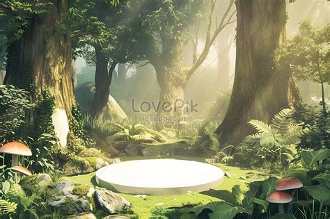 푸른 숲 속의 전시대 일러스트 무료 다운로드 Lovepik