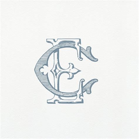 Ce Vintage Monogram Ec Duogram Ce Classic Wedding Monogram