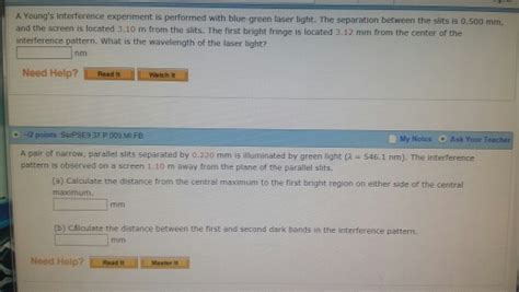 Solved A Youngs Interference Experiment Is Performed With