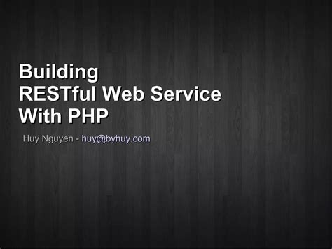 Nguyenhainhathuy Building Restful Web Service Ppt