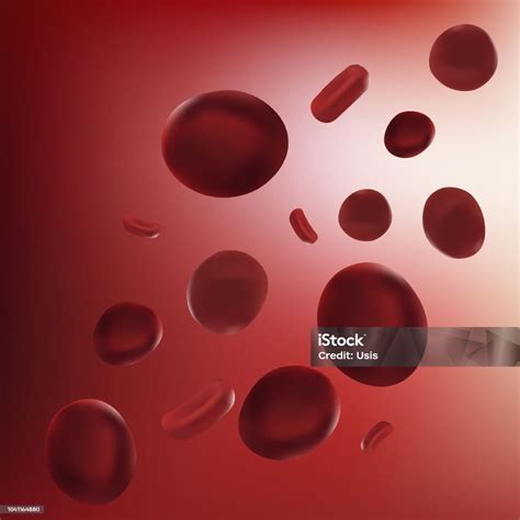 현실적인 벡터 일러스트 레이 션 붉은 혈액 세포 과학적인 개념입니다 정 맥에서 적혈구 3차원 형태에 대한 스톡 벡터 아트 및