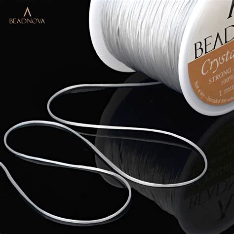 Beadnova 1mm Clear Crystal String For Beading Elastic Bracelet String For Jewelry Making 60m