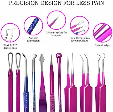 Pimple Popper Tool Kit Vboo Extraction Tools For Blackhead And Whitehead Removal Comedone Zit