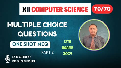 Python Mcq Computer Science Part 2 Youtube