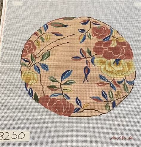 Circular Flowers On Peach Gone Stitching