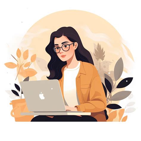 Premium Ai Image Minimalist Flat Vector Style A Woman Writing Notes