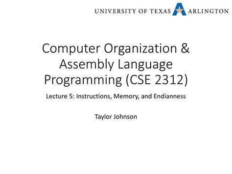 Ppt Computer Organization And Assembly Language Programming Cse