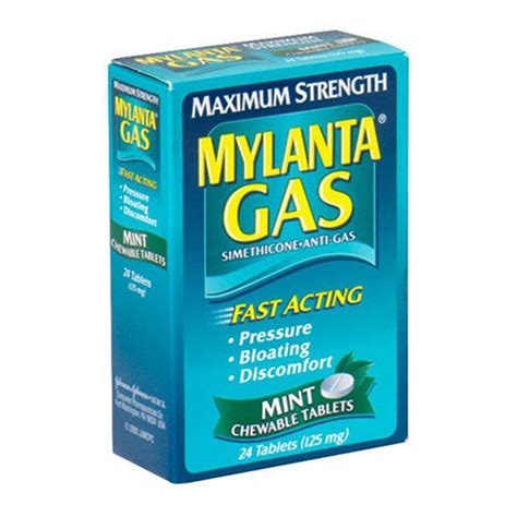 Mylanta Gas Simethicone Anti Gas Maximum Strength Chewable Mint 24 Count Tablets Pack Of 4