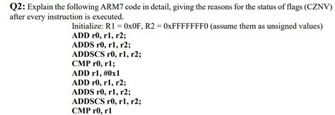 Solved Q2 Explain The Following Arm7 Code In Detail Giving