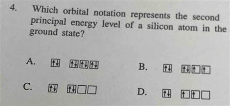 Solved 4 Which Orbital Notation Represents The Second Principal