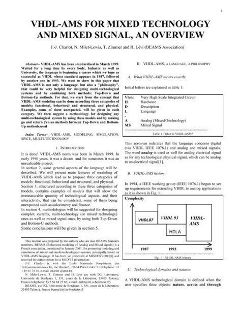 Vhdl Ams For Mixed Technology And Mixed Signal An Overview