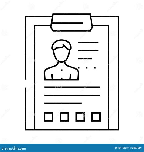 Employee Cv Resume Line Icon Vector Illustration Stock Illustration Illustration Of Goal