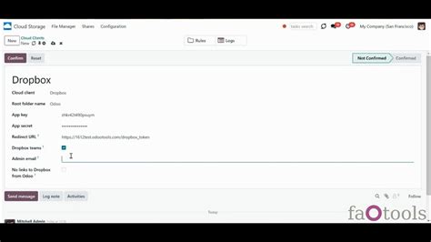 odoo dropbox configuration and log in v18 by faotools youtube