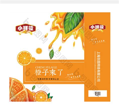 橙子水果手提袋模板 包图网