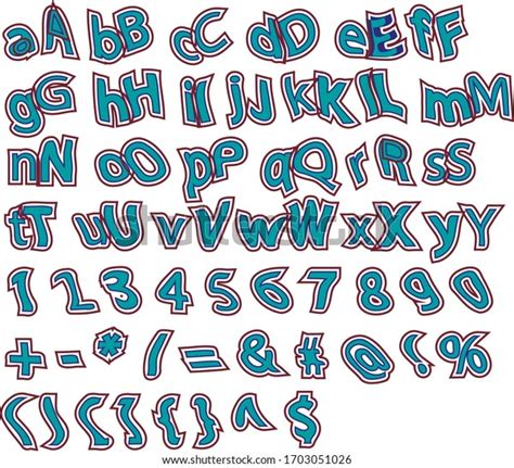 Alphabet Letters Numbers Symbols Text Garbled Stock Vector Royalty