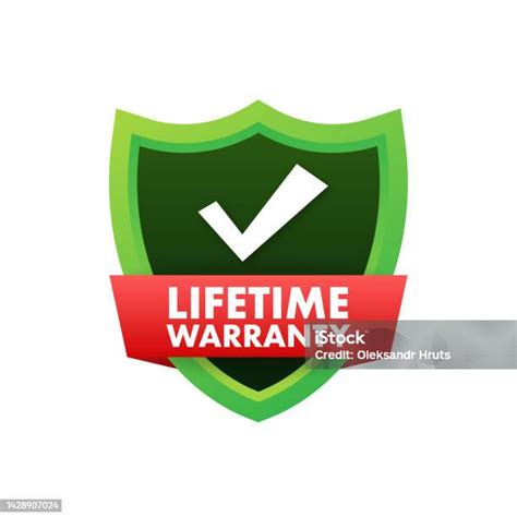 빨간색 평생 보증이있는 플랫 배너 플랫 벡터 일러스트 레이 션 문자 0명에 대한 스톡 벡터 아트 및 기타 이미지 0명