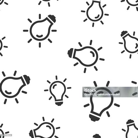 라이트 전구 아이콘 완벽 한 패턴 배경입니다 전구 모양 벡터 일러스트입니다 램프 아이디어 기호 패턴입니다 아이디어에 대한 스톡