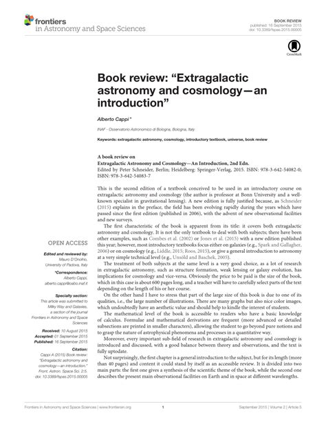 Extragalactic Astronomy And Cosmology