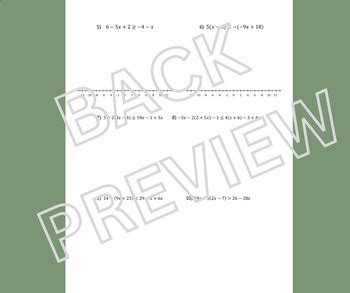 Solving Linear Inequalities Notes And Key By Holly Paker TPT