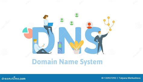 Dns Concept Domain Name System Vector Illustration In Flat Style