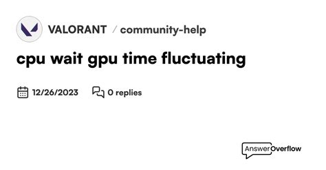 Cpu Wait Gpu Time Fluctuating Valorant