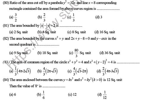 Definite Integration Jee Mathematics Mcqs Set A With Answers