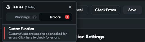 Custom Functions Widgets Actions Does Not Start Compiling Checking For Code Validation