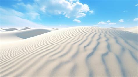 Premium Ai Image Whispers Of The Wind The Dance Of Crystallized Sand Dunes Under The Azure Sky