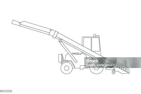 청소 장비 차량 개요 현대 평면 스타일 벡터 일러스트 레이 션입니다 제설차 건설 장비에 대한 스톡 벡터 아트 및 기타 이미지